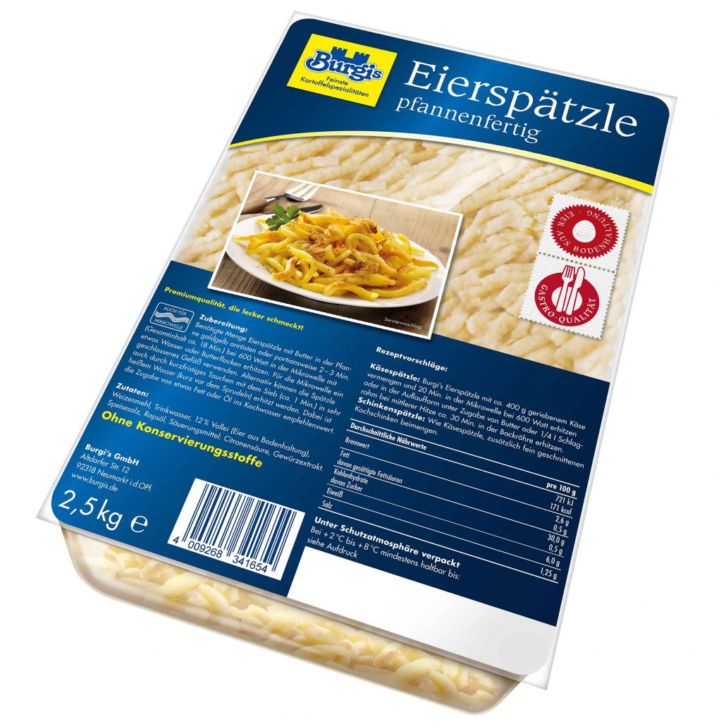 Burgis Eierspätzle länglich 2,5kg Beutel – Hans Wagner Bestellplattform